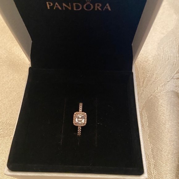 Jewelry | Pandora Square Sparkle Halo Ring | Poshmark
